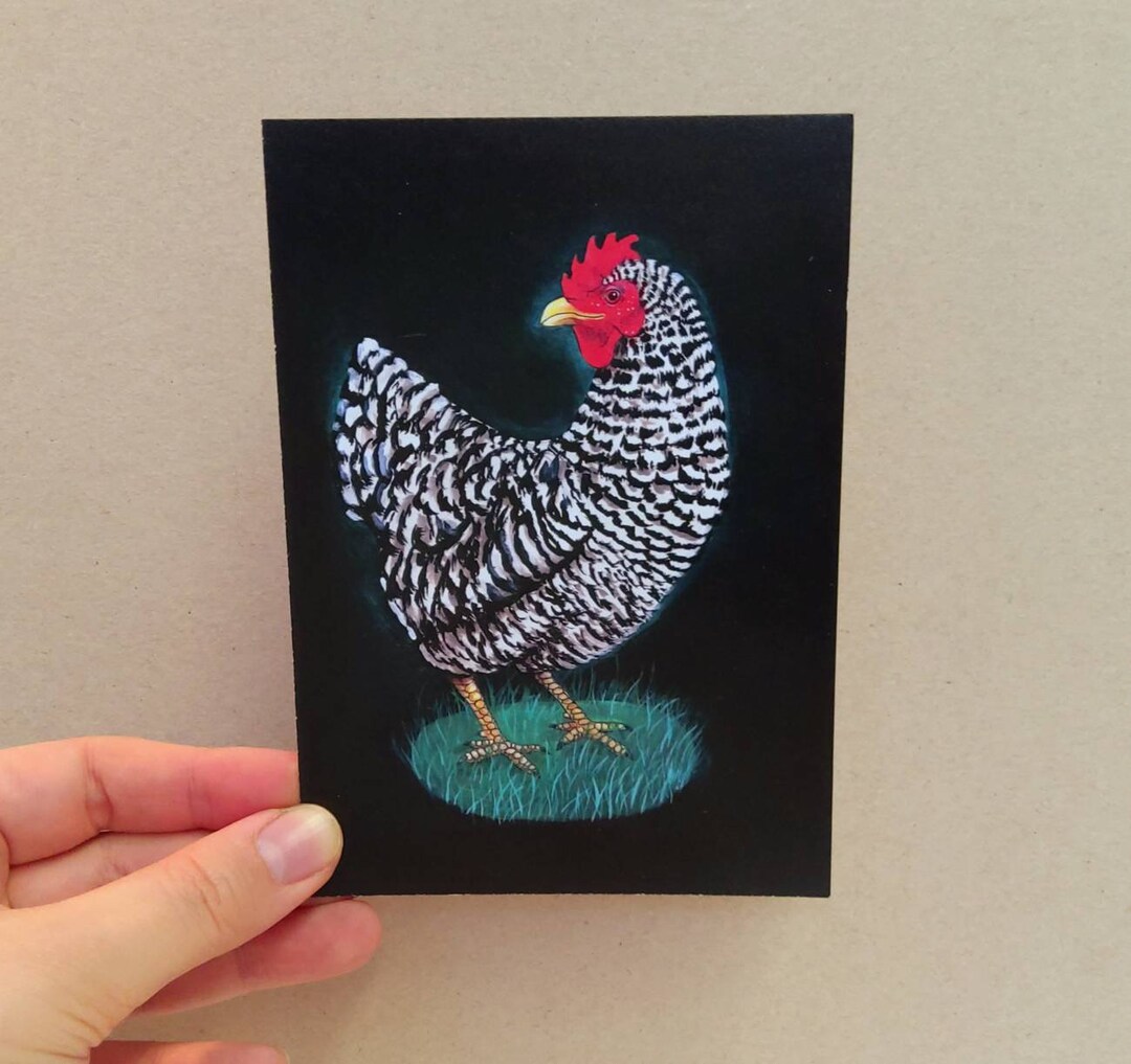 Postcard Chicken Easter Card - Etsy