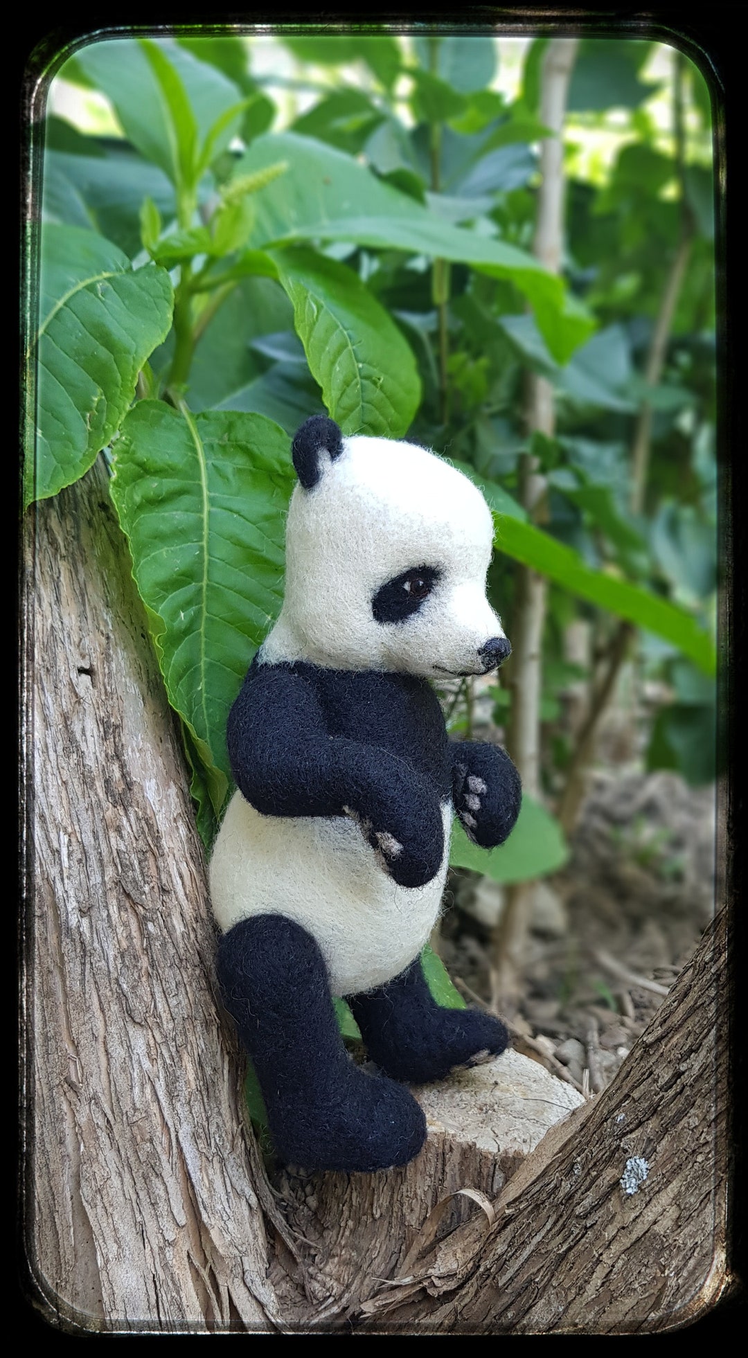 Needle Felted Panda Bear, One of a Kind Panda Bear - Etsy
