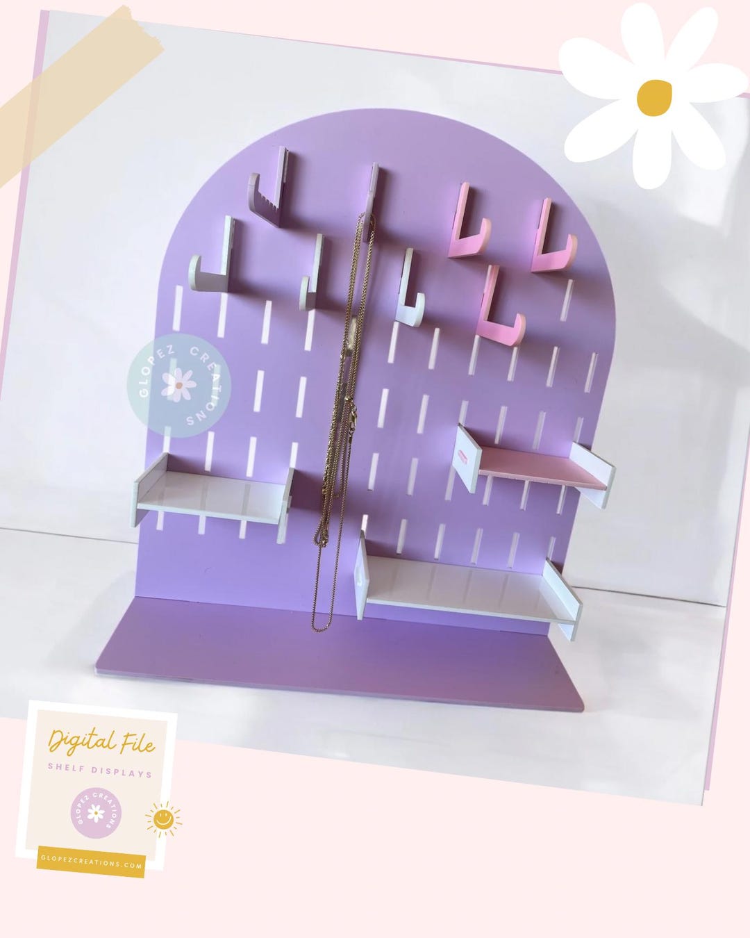 DIGITAL File-pegboard Display With Hooks| Arch Display| Rectangle ...