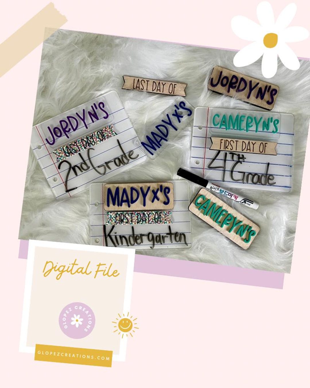 DIGITAL FILE- Back to School Paper Sign | Laser Cut Interchangeable ...