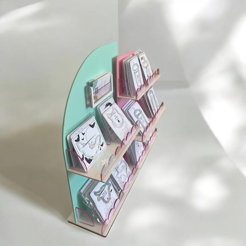 DIGITAL FILE- Double Arch Display Stand With Dividers & Shelves ...