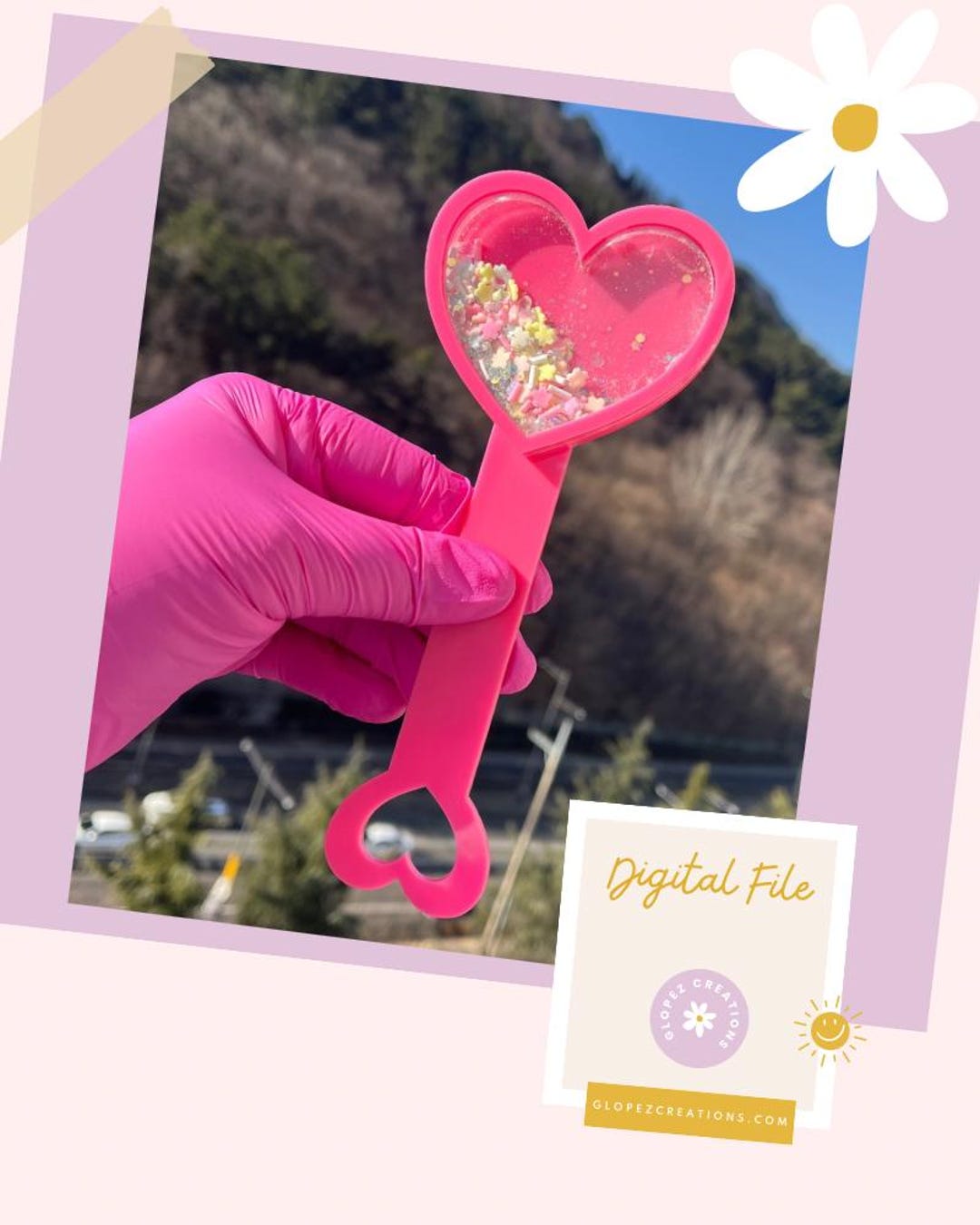 DIGITAL FILE- Heart Charm Shaker Laser Files | Handheld Acrylic Shaker ...