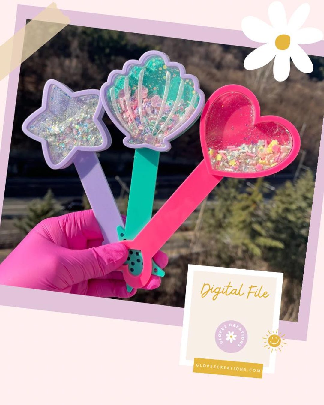 DIGITAL FILE- Charm Shaker Laser File Bundle | Heart, Star & Seashell ...
