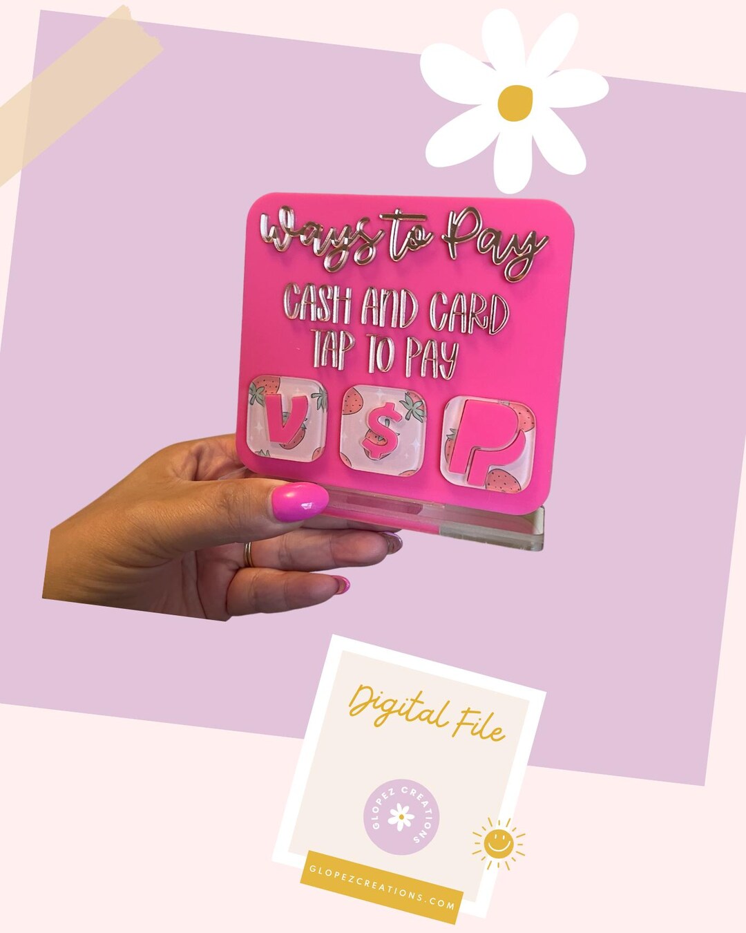 DIGITAL File-tap to Pay Sign, Tap Social Media Sign, Nfc Chip, Laser ...