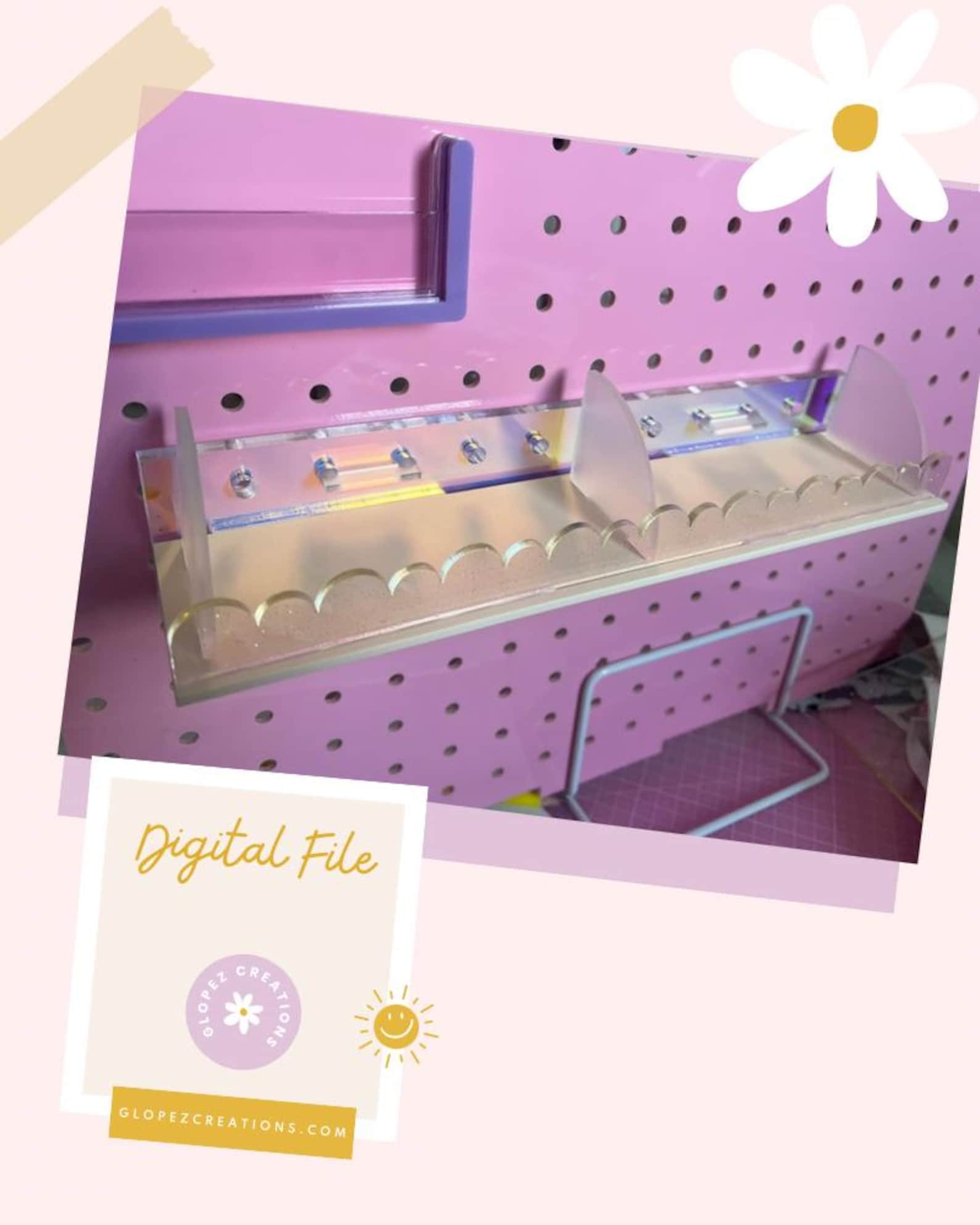 DIGITAL-ADD-ON Pegboard Shelf, Laser File, Vendor Display, Acrylic ...