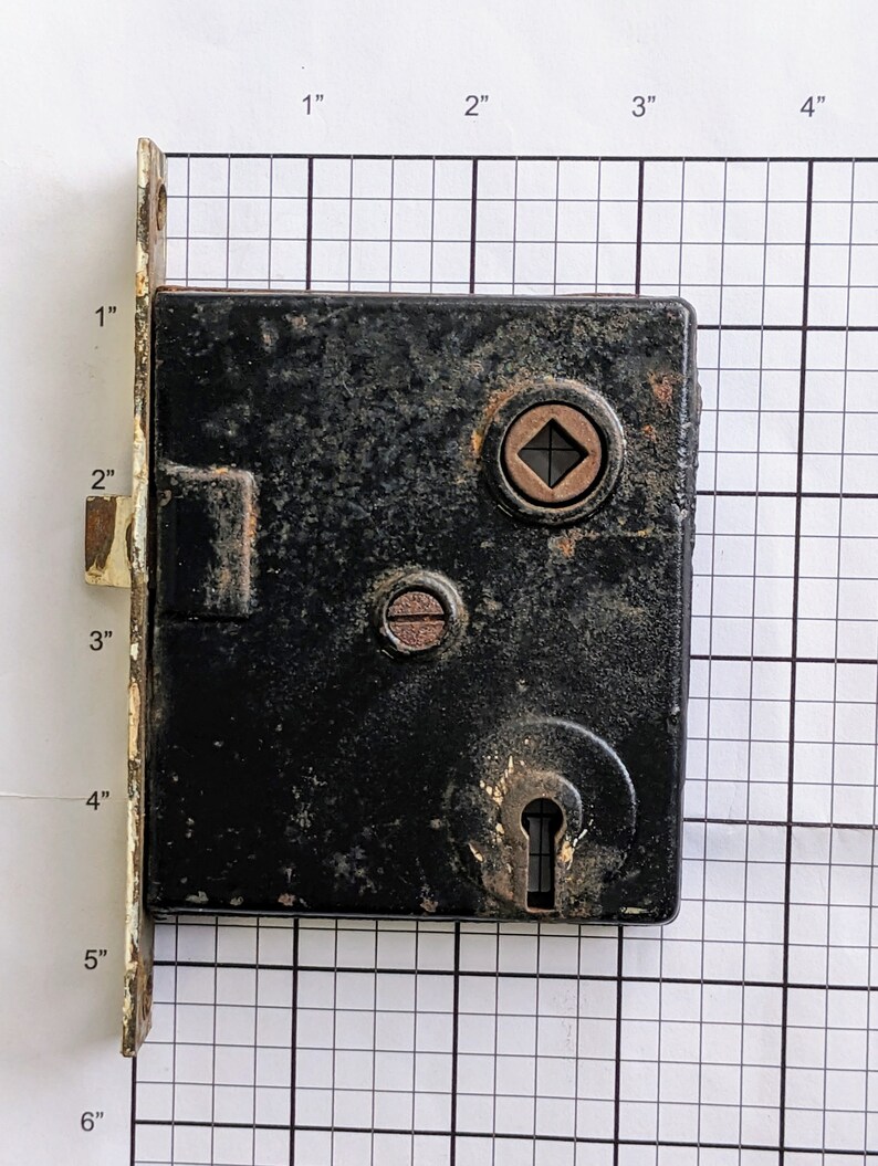 Antique Mortise Door Deadbolt Lock With Matching Skeleton Key - Etsy