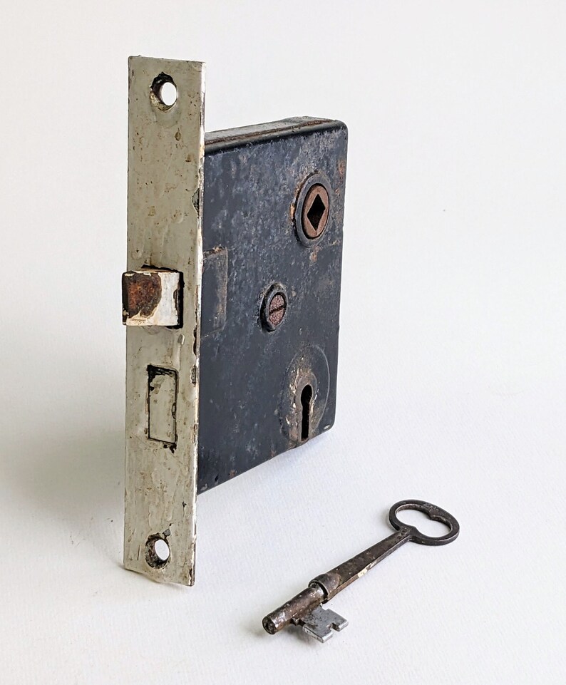 Antique Mortise Door Deadbolt Lock With Matching Skeleton Key - Etsy