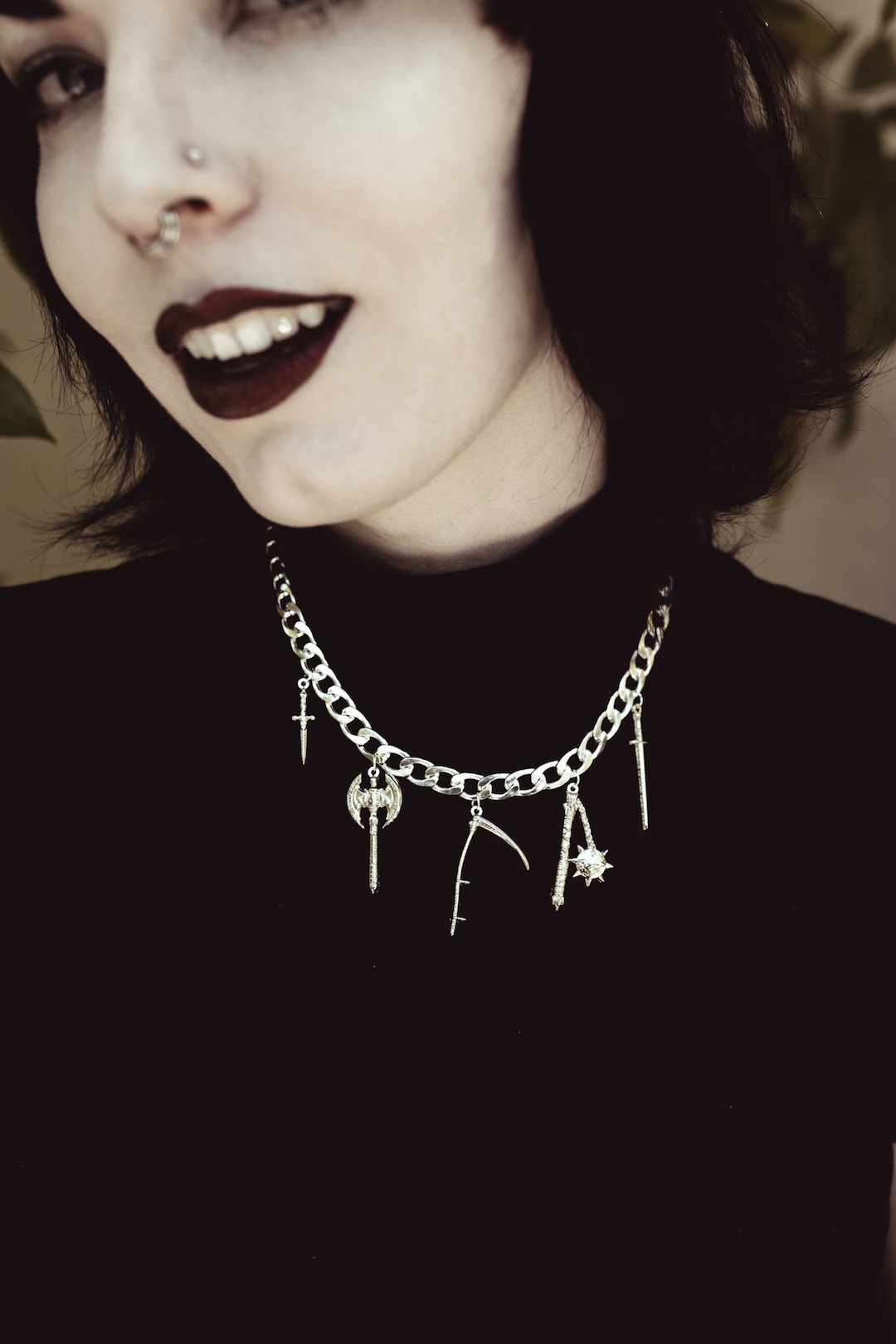 Van Helsing Gothic Medieval Weapon Chain Charms Necklace - Etsy
