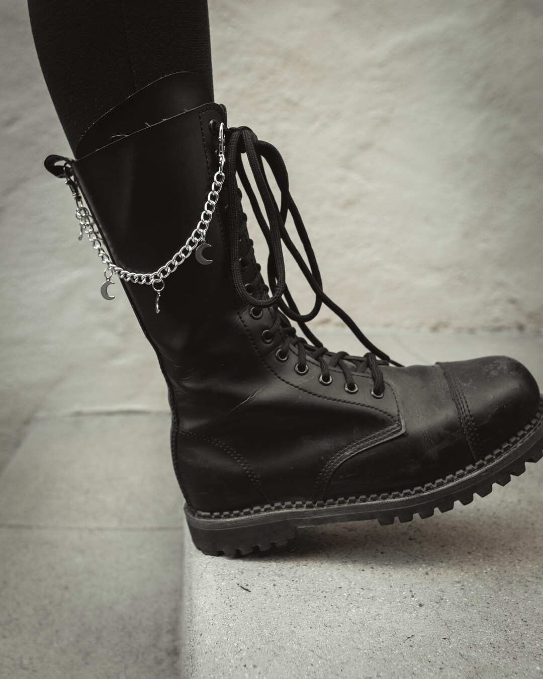 Winter Moon Chain Goth Boot Charm Accessory - Etsy