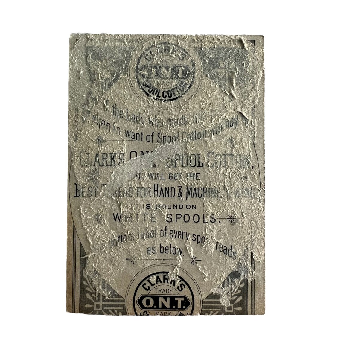 Victorian Trade Card Clarks ONT Spool Cotton Blonde Girl Sewing Jacket ...
