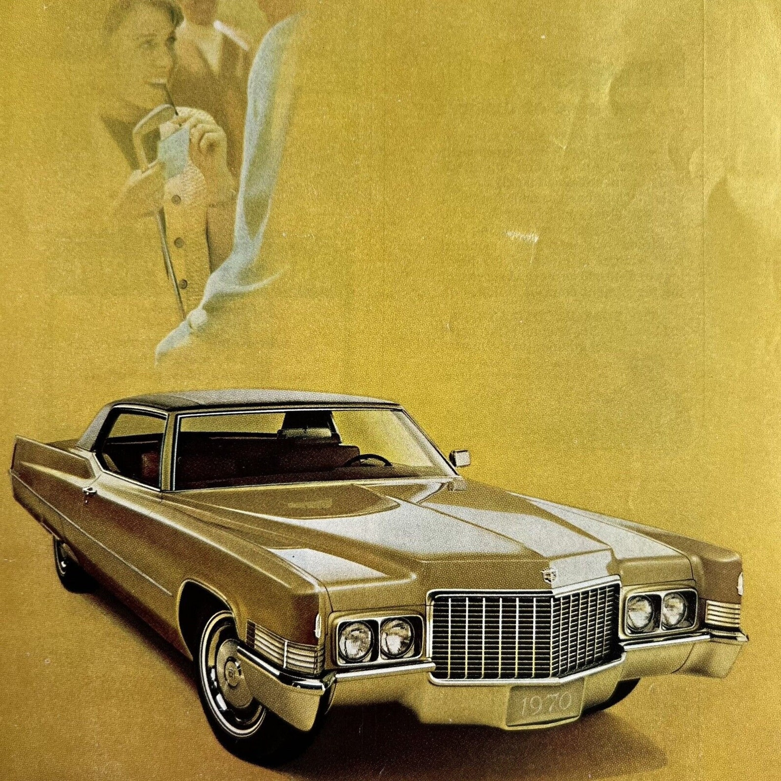 Vintage 1970 Cadillac Coupe Deville Gold Advertisement Ad Couple ...