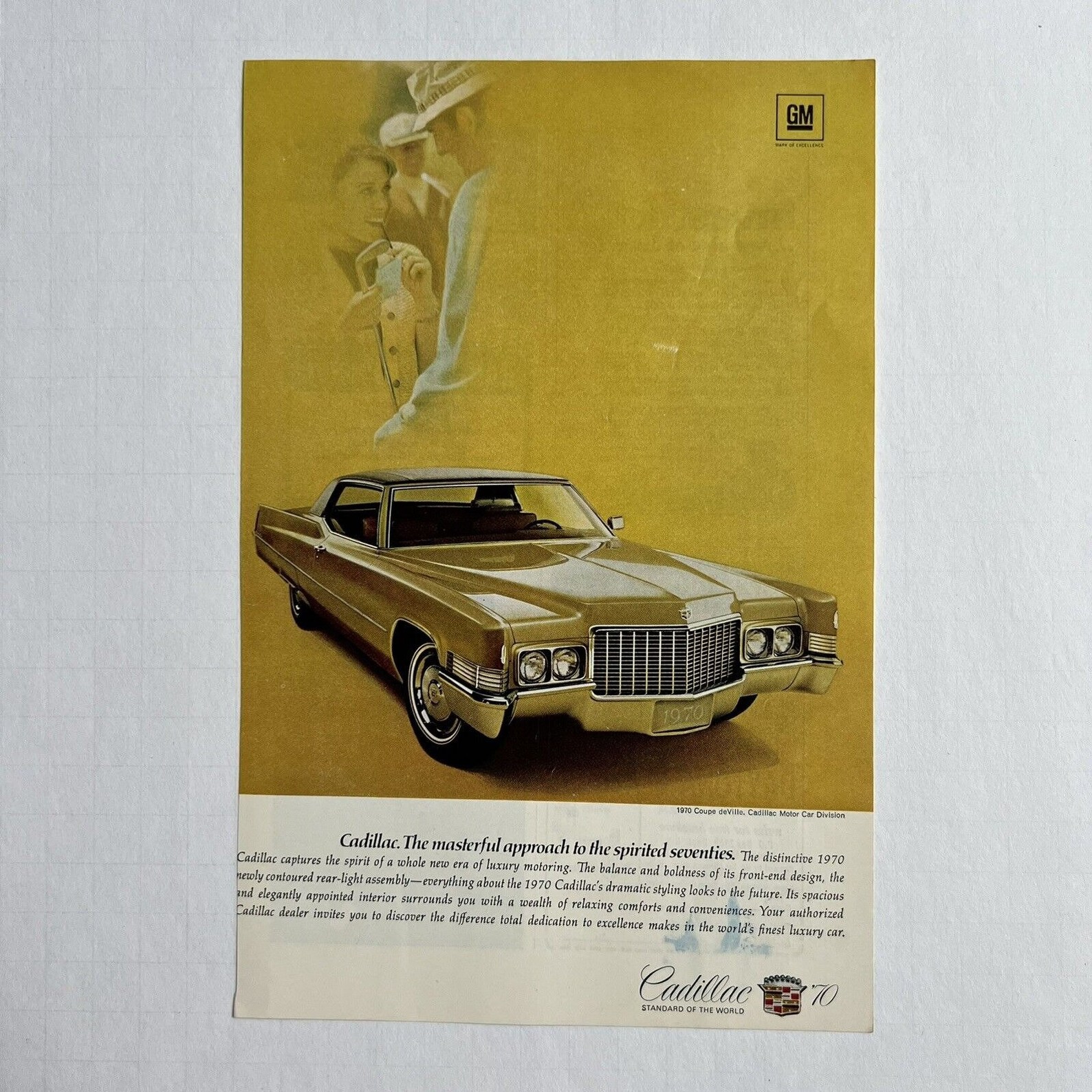 Vintage 1970 Cadillac Coupe Deville Gold Advertisement Ad Couple ...