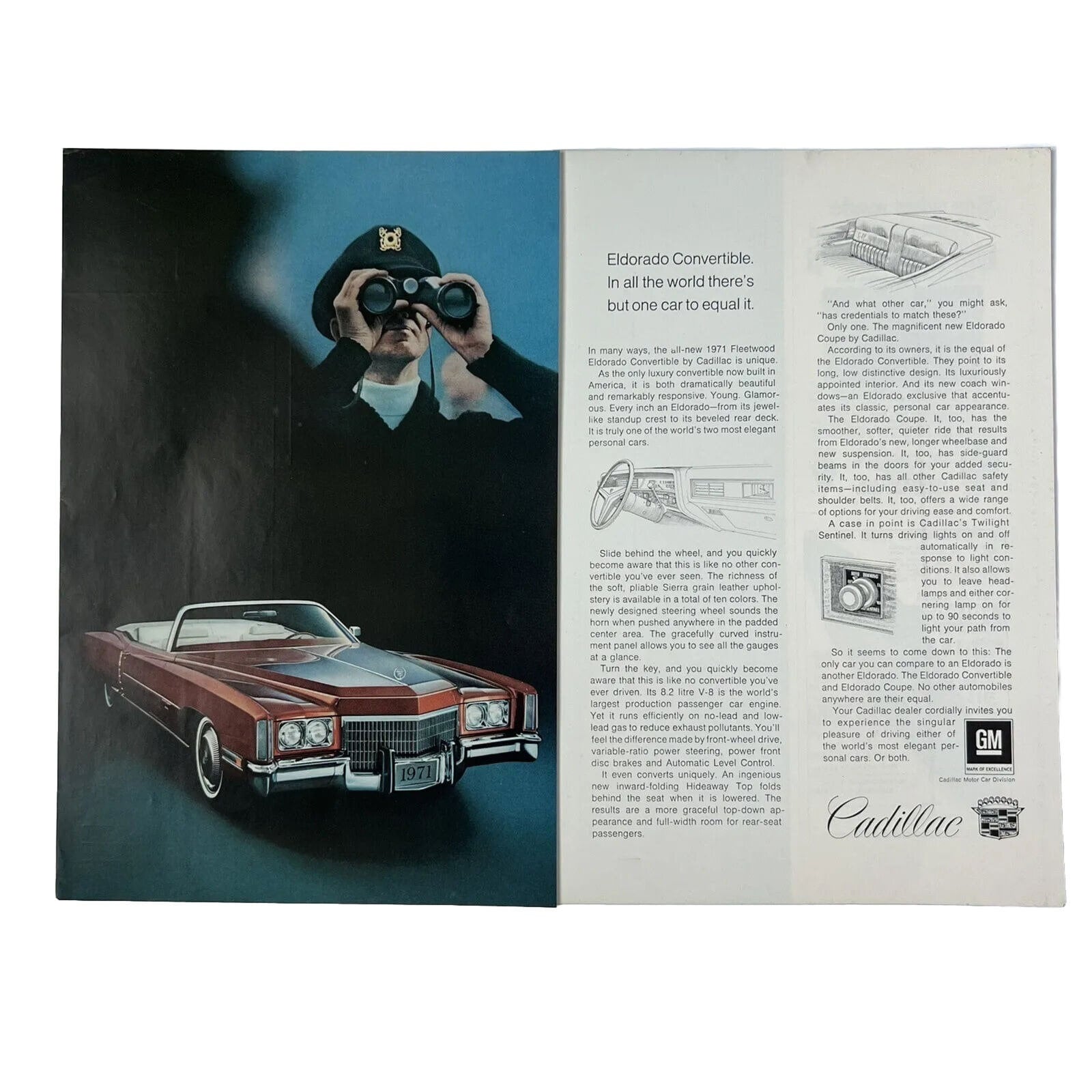Vintage 1971 Cadillac Eldorado Red Convertible Two Page Lay Out ...