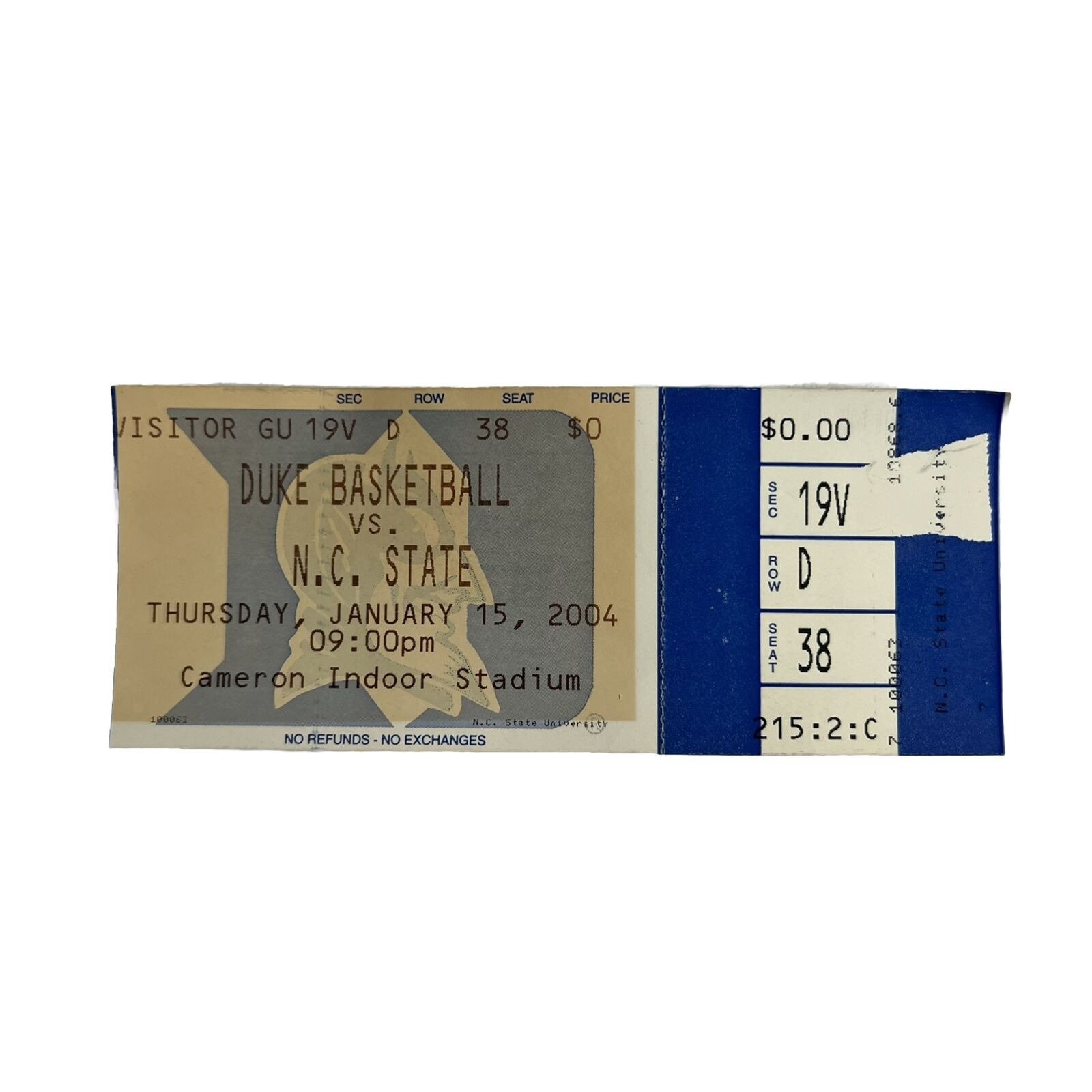 Duke NC State Basketball Ticket 1 15 2004 JJ Redick Coach K 300th ...