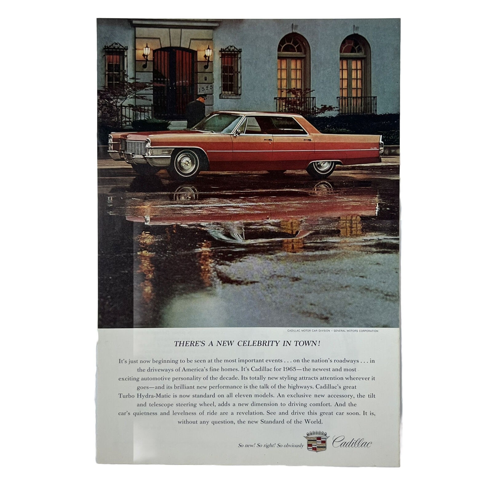 Vintage 1965 Cadillac Red Car Reflection Shot Color Advertisement Ad ...