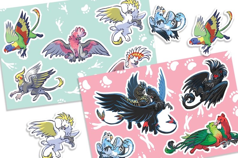 Australian Parrot Griffin Sticker Sheets - Etsy