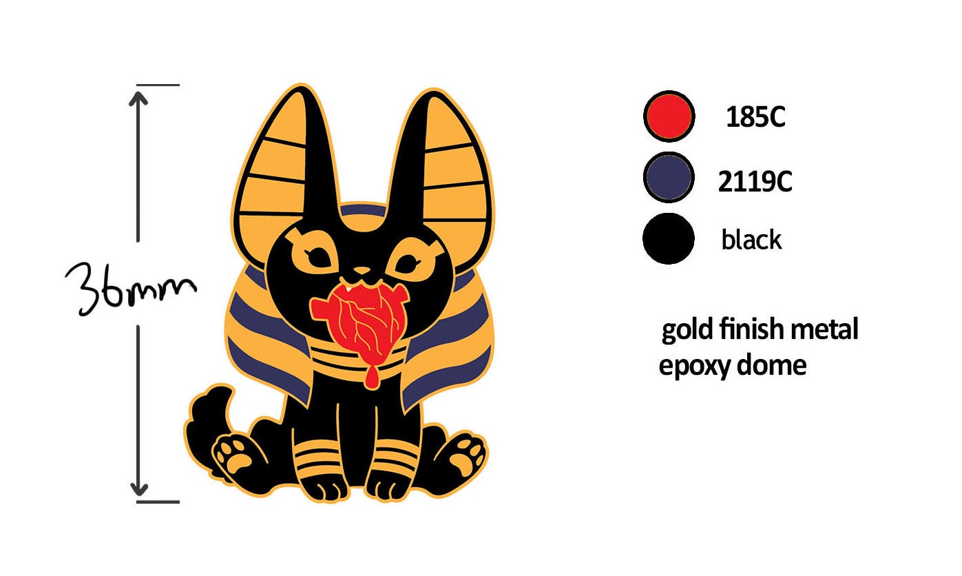 ANUBIS Jackal ENAMEL PIN. Anpu Ancient Egyptian Mythology | Etsy