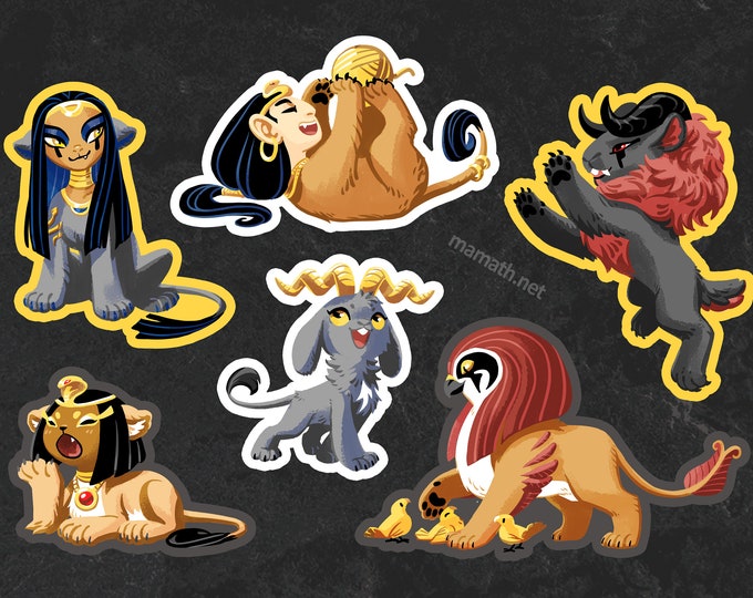 TINY PANTHEON Sphinx Sticker Sheet. Egyptian Mythology Vinyl Stickers ...