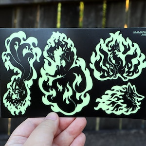 SPOOK Ghost Fox Sticker Sheet Set Holographic / Glow in the Dark - Etsy