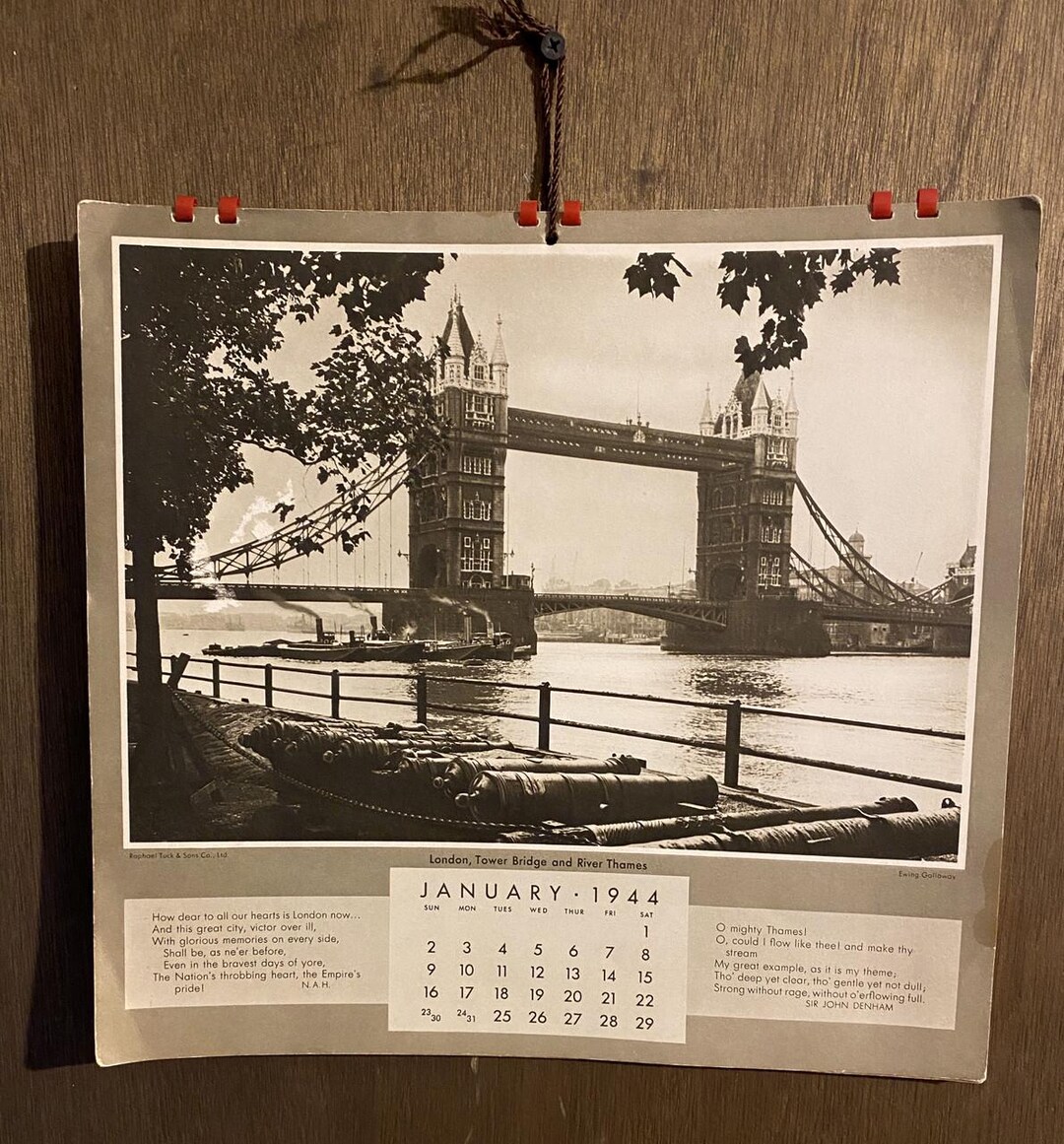 Vintage Raphael Tuck & Sons Ewing Galloway 12 Month Wall Calendar ...