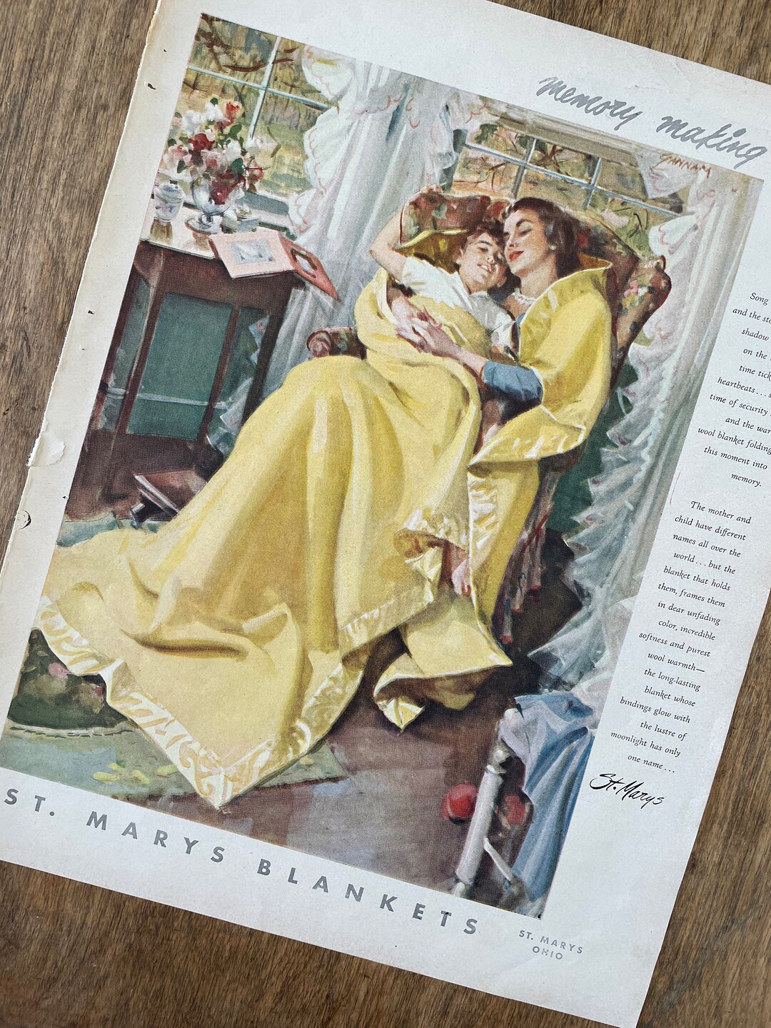Vintage St. Mary's Blanket Ad | Vintage Blankets | 1950s | St. Mary's ...