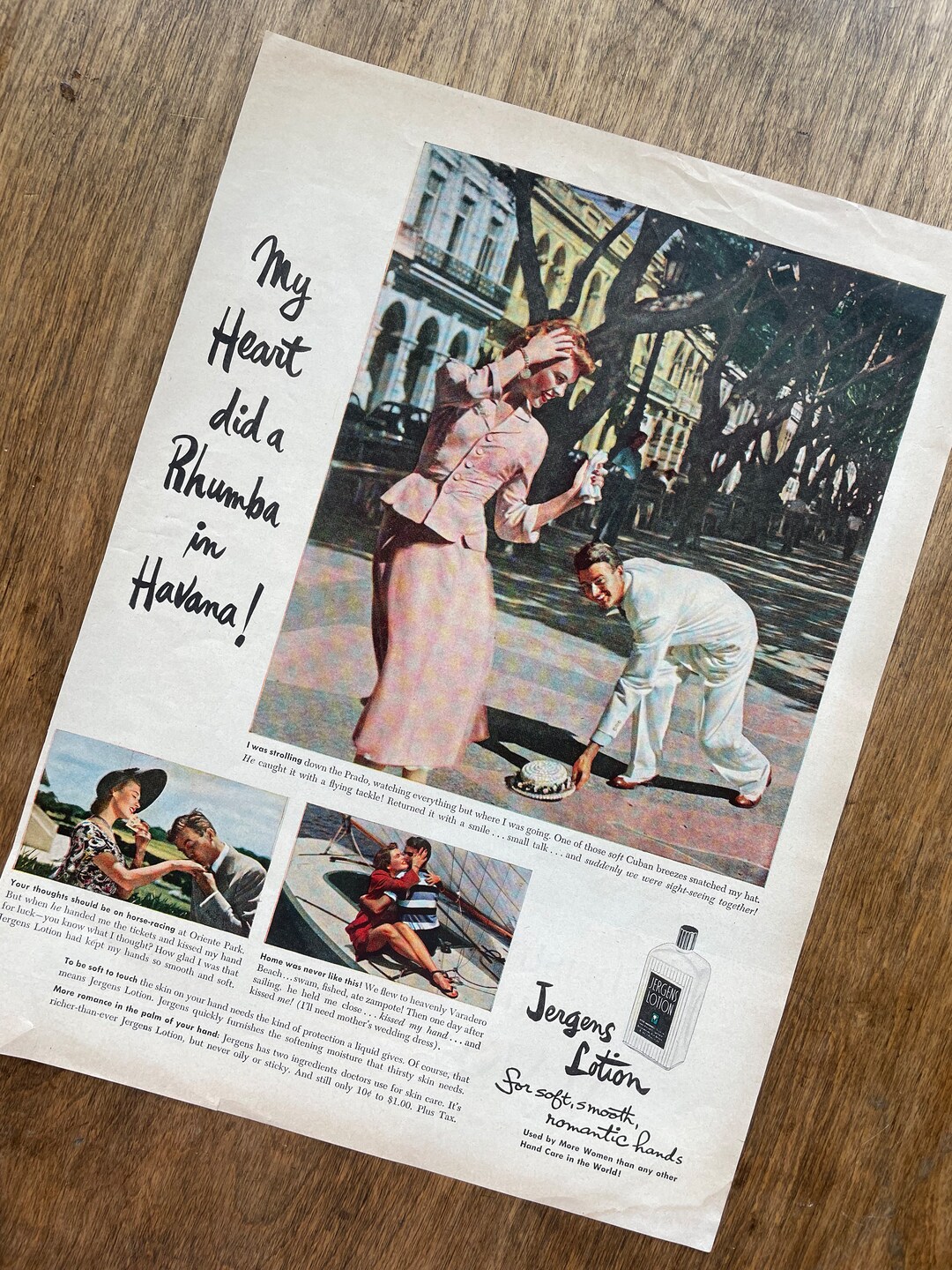 Vintage Jergens Ad Havana | Vintage Bathroom Decor | Vintage Beauty Ad ...
