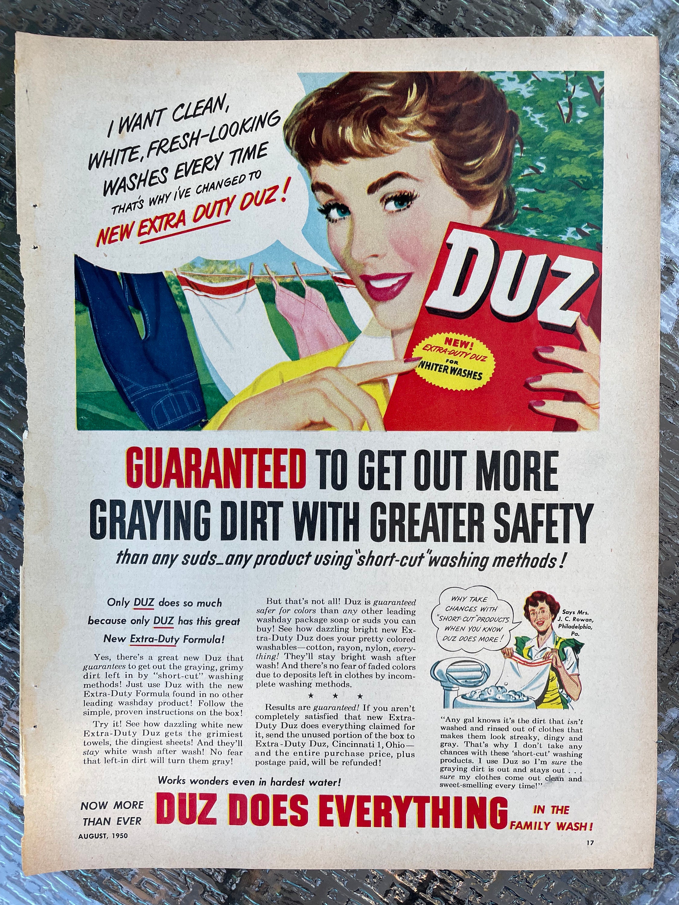 Vintage Duz Detergent Advertisement DUZ DETERGENT 1950s Gift Ideas Home ...