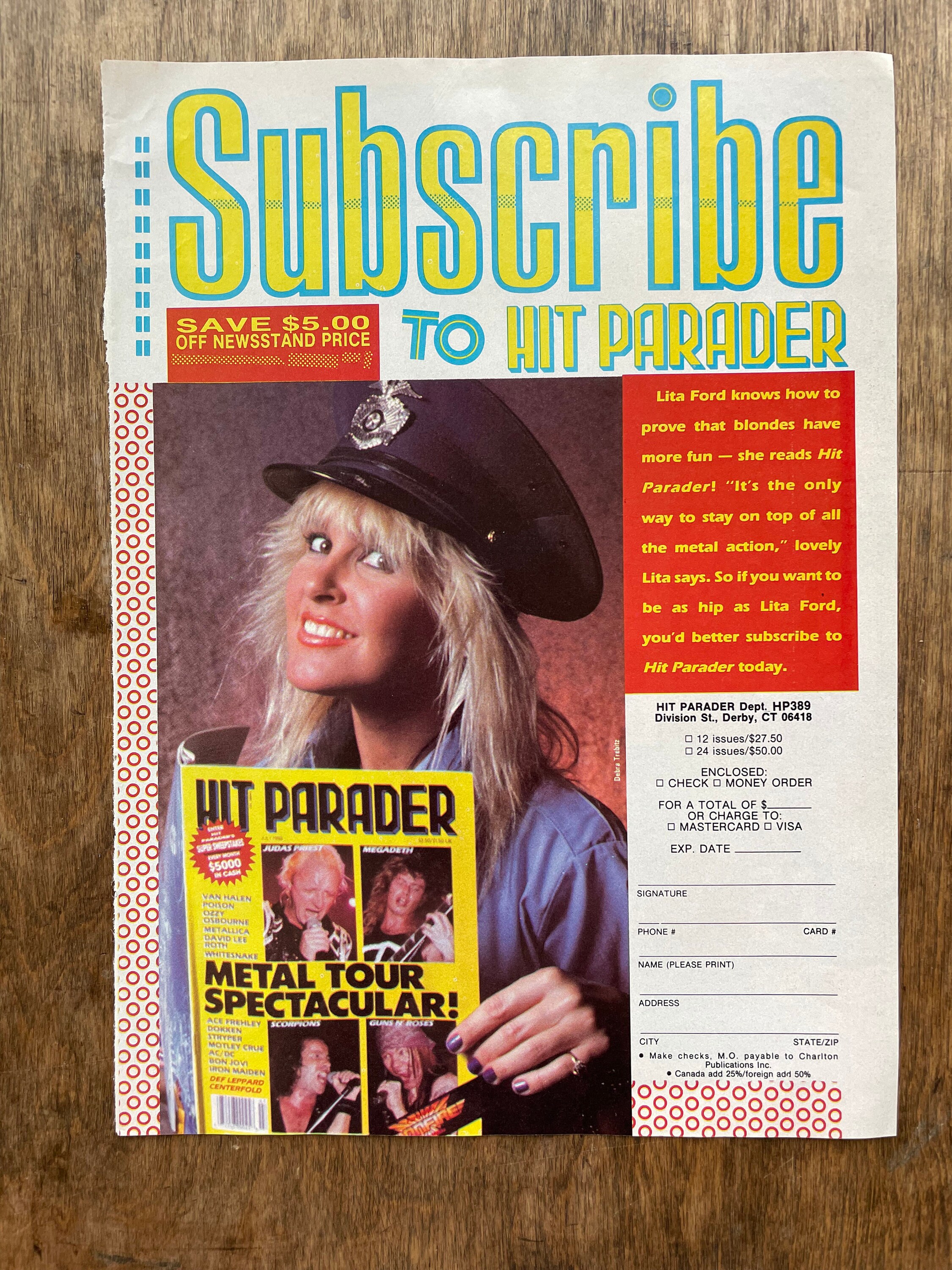LITA FORD | Hit Parader Magazine | 1980s Music | 80s Advertisement ...