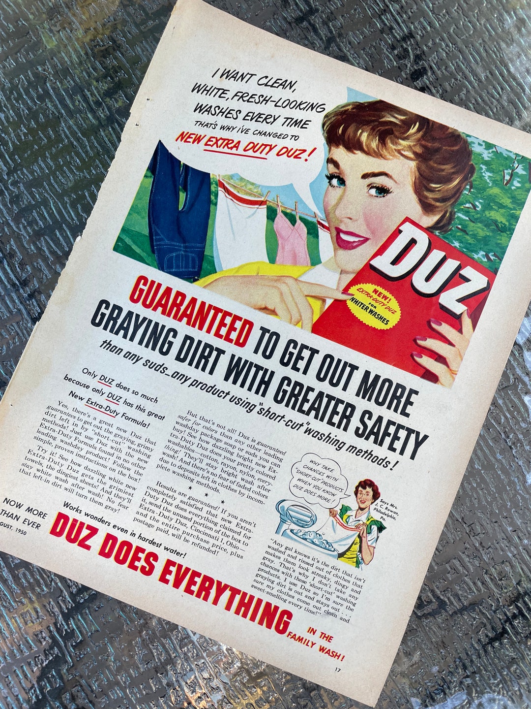 Vintage Duz Detergent Advertisement | DUZ DETERGENT | 1950s | Gift ...