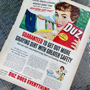 Vintage Duz Detergent Advertisement | DUZ DETERGENT | 1950s | Gift ...