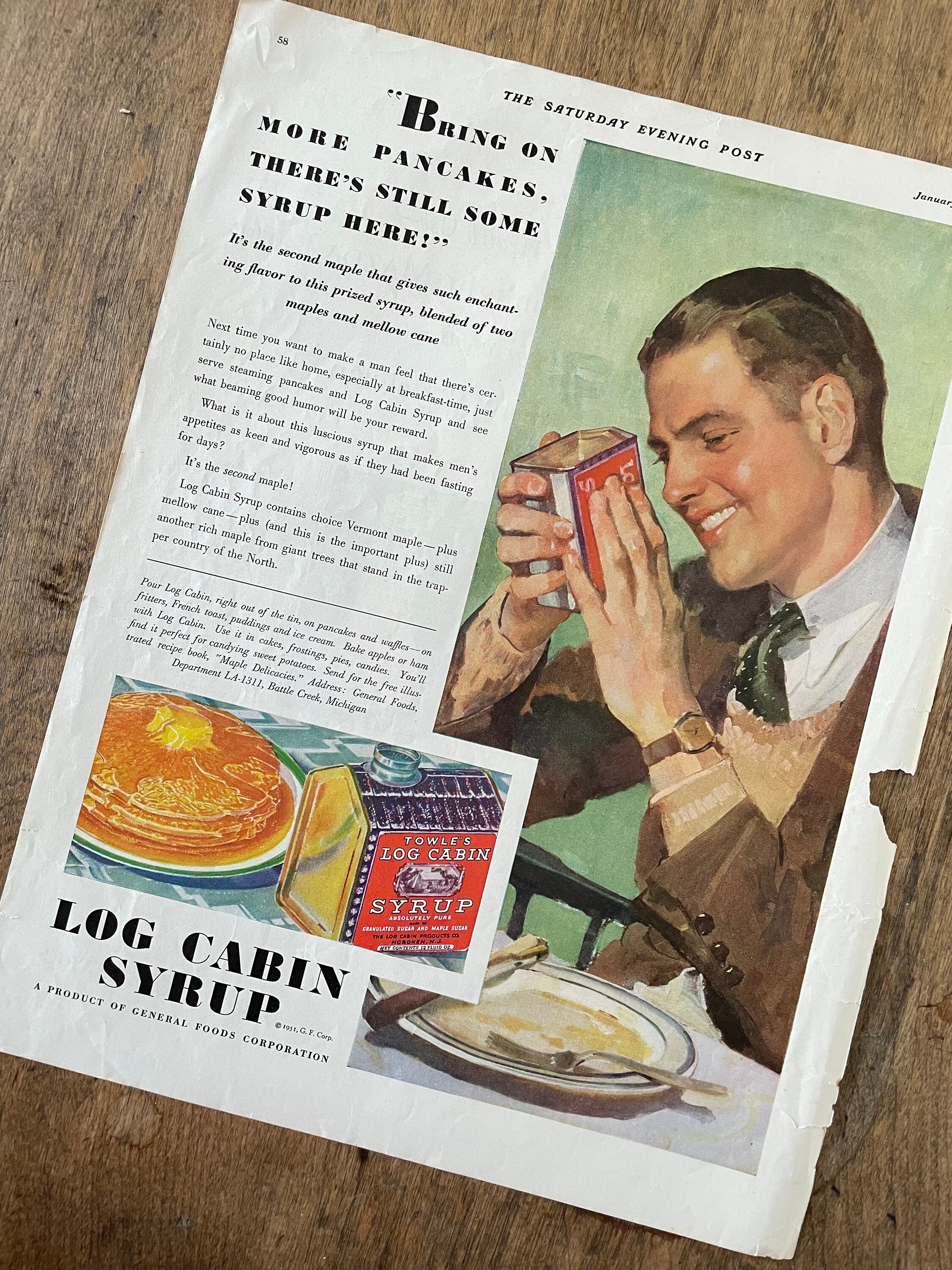 Vintage Log Cabin Syrup Ad 1930s Vintage Ads Vintage Decor - Etsy