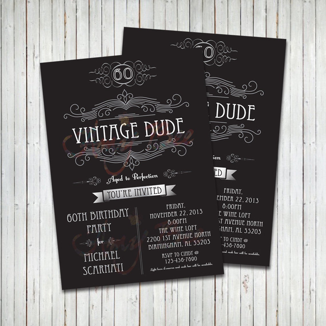 Vintage Dude Invitation - Man - Birthday - Printable - Etsy