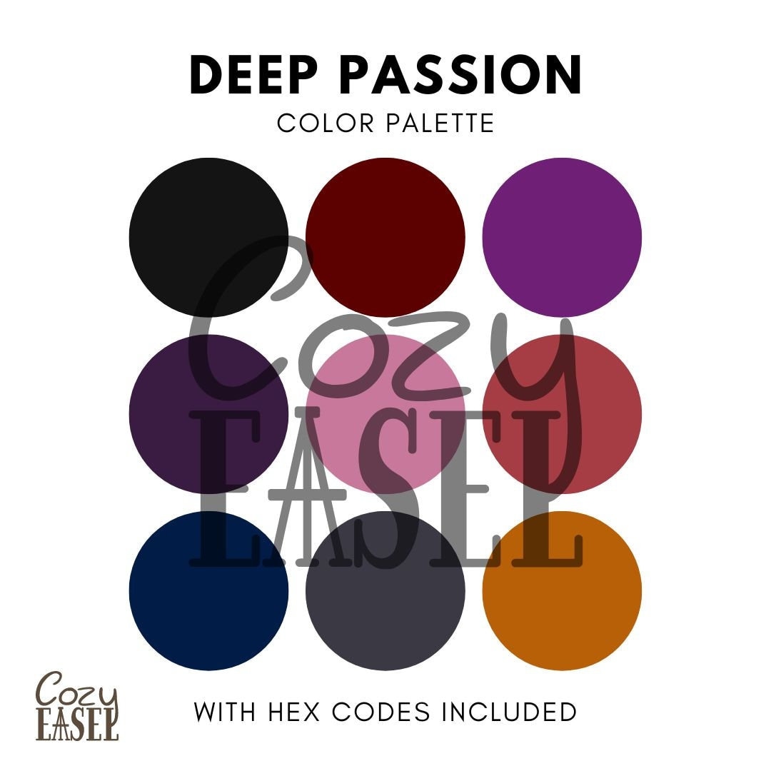 Deep Passion Palette Deep Sultry Romantic Tones Color Palette Digital ...