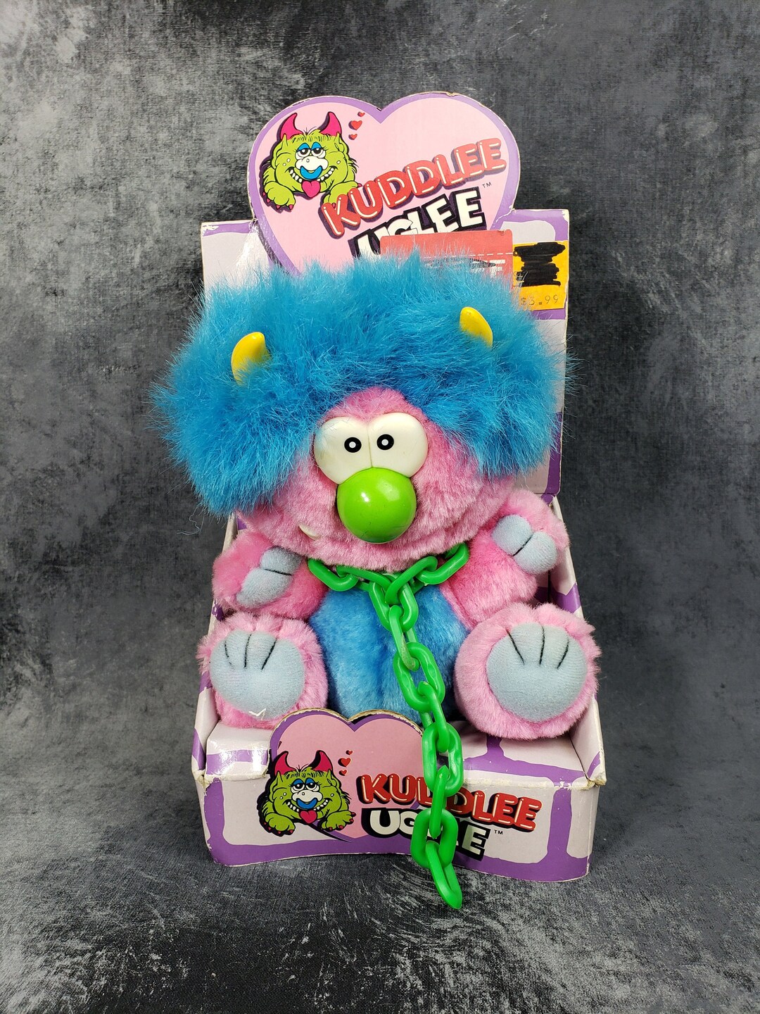 1986 Kuddlee Uglee Pink Monster Plush New in Package RARE - Etsy