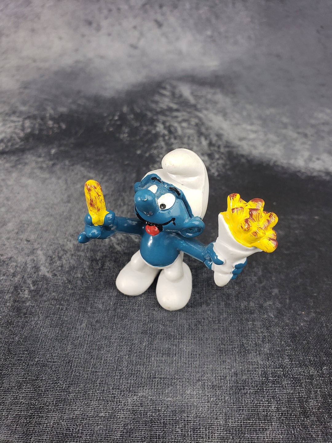 1980 Hungry Smurf With French Fries by Peyo Collectible Figure - Etsy