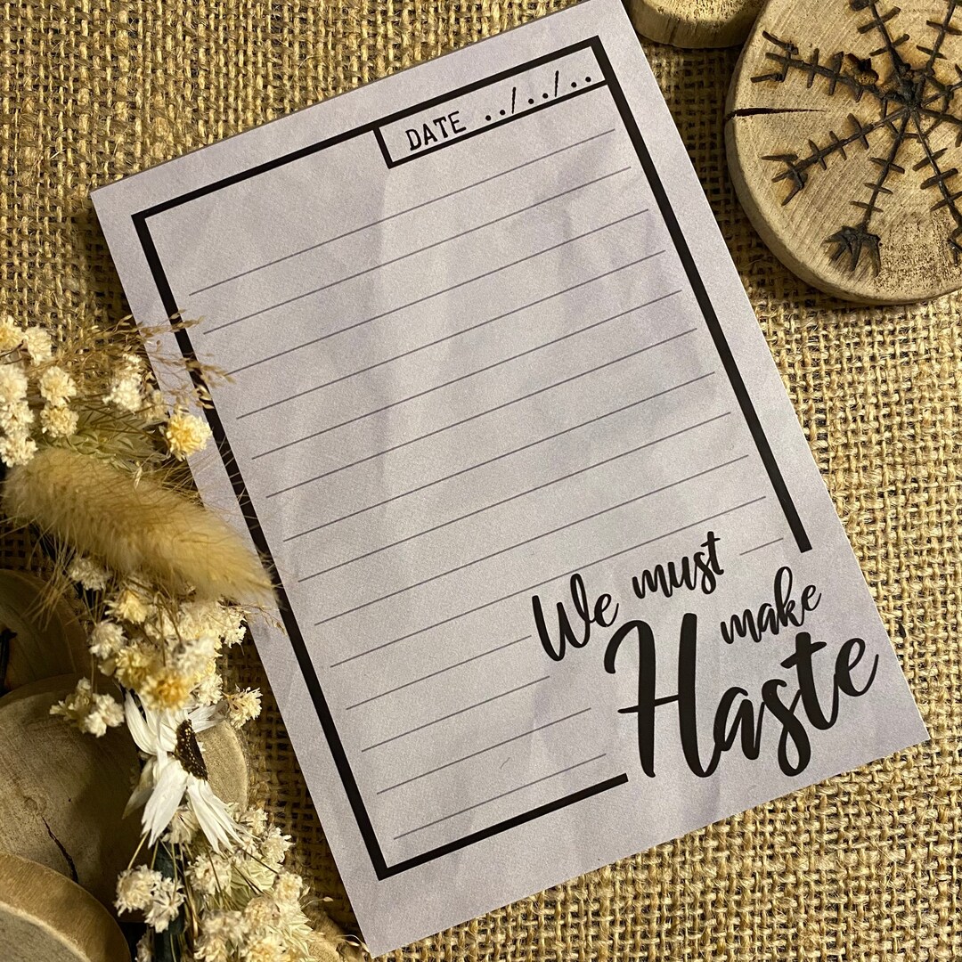 We Must Make Haste Notepad | A6 | Quirky Funny | Gift | Stationery - Etsy
