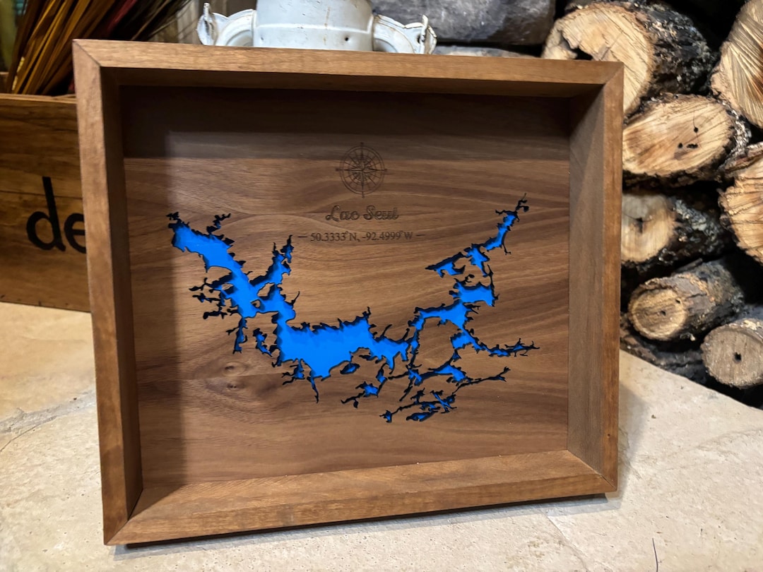 Lac Seul, Ontario, Canada Relief Map Custom Wooden Engraved Map - Etsy