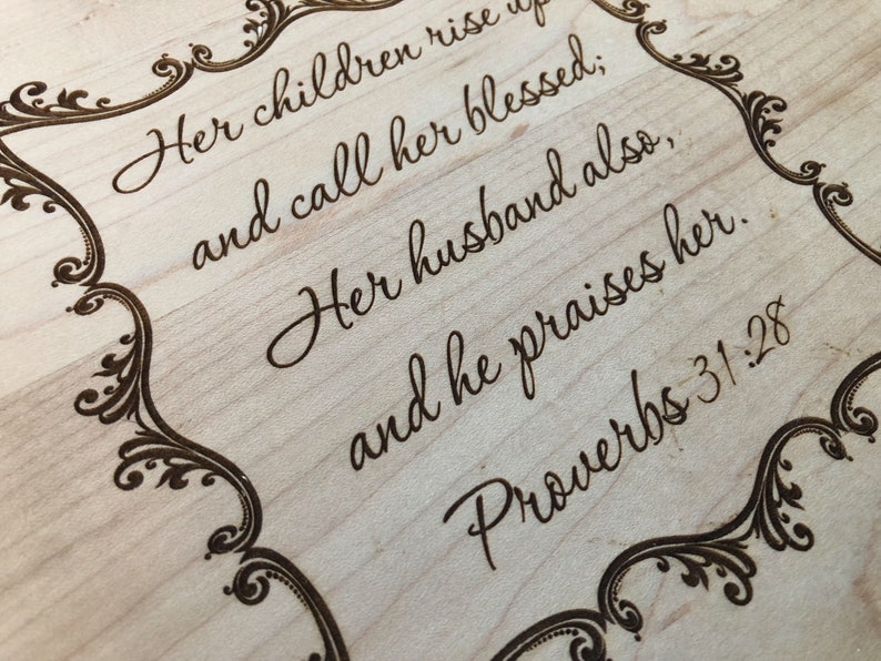 Proverbs 31 Scripture & Handwritten Messages Engraved Wooden ...