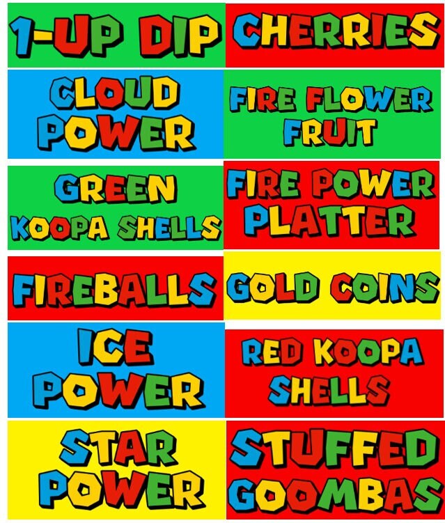 Super Mario Party Labels Part 2: 12 Food Labels DIGITAL DOWNLOAD - Etsy ...