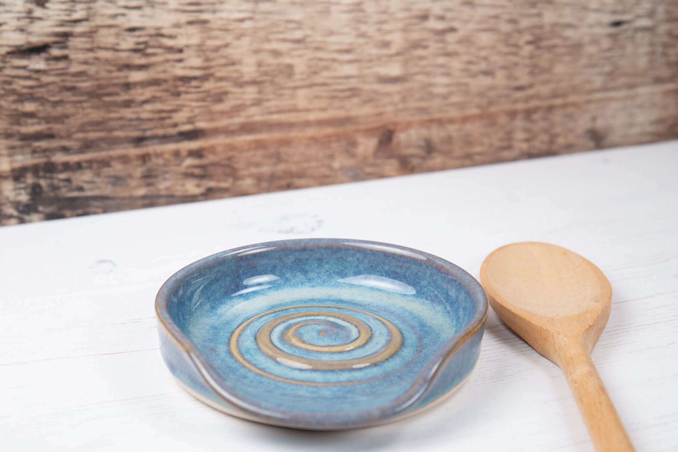 Spoon Rest Blue Stoneware Pottery Handmade Ceramic Kitchen - Etsy