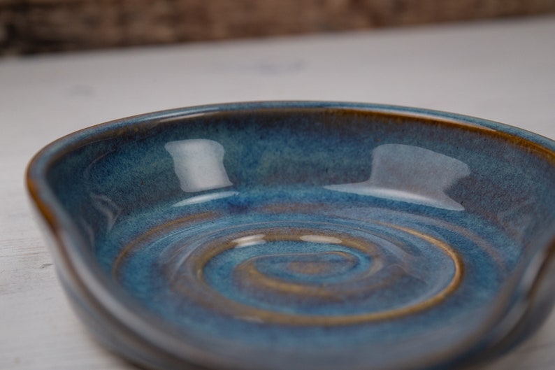 Spoon Rest Blue Stoneware Pottery Handmade Ceramic Kitchen | Etsy