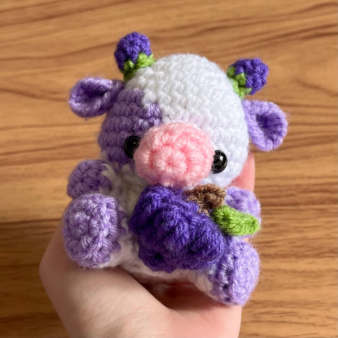Crochet Grape Cow Plushie Amigurumi Plush Cow Strawberry Plushy Cow ...