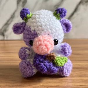 Crochet Grape Cow Plushie Amigurumi Plush Cow Strawberry Plushy Cow ...