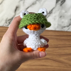 Goose With a Frog Hat - Adorable Small Plush Duck Plushy With Frog ...