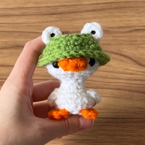 Goose With a Frog Hat Adorable Small Plush Duck Plushy With Frog ...