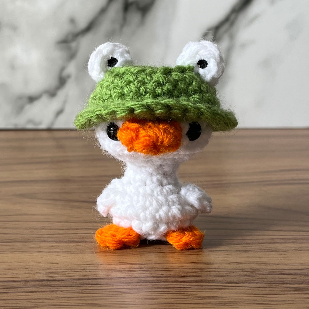 Goose With a Frog Hat Adorable Small Plush Duck Plushy With Frog ...