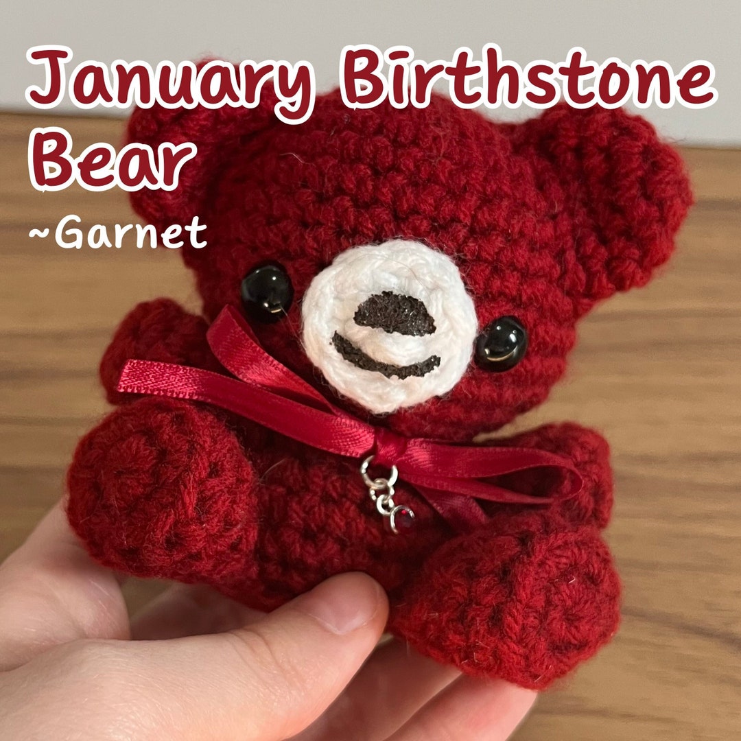 Garnet Birthstone Bear - Cute Crochet January Birthstone Bear With ...