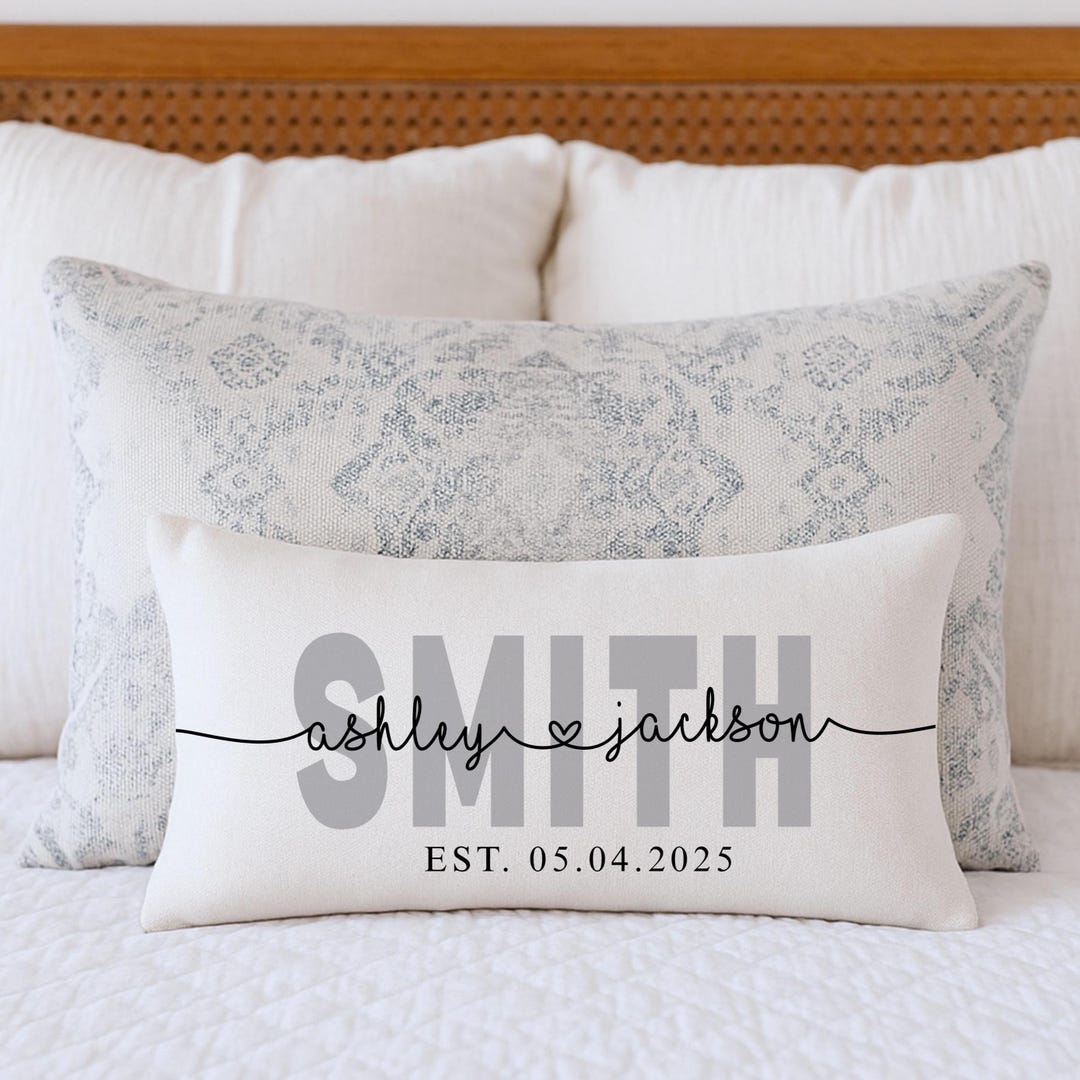 Personalized Wedding Gift Couple Names With Date Pillow Custom ...