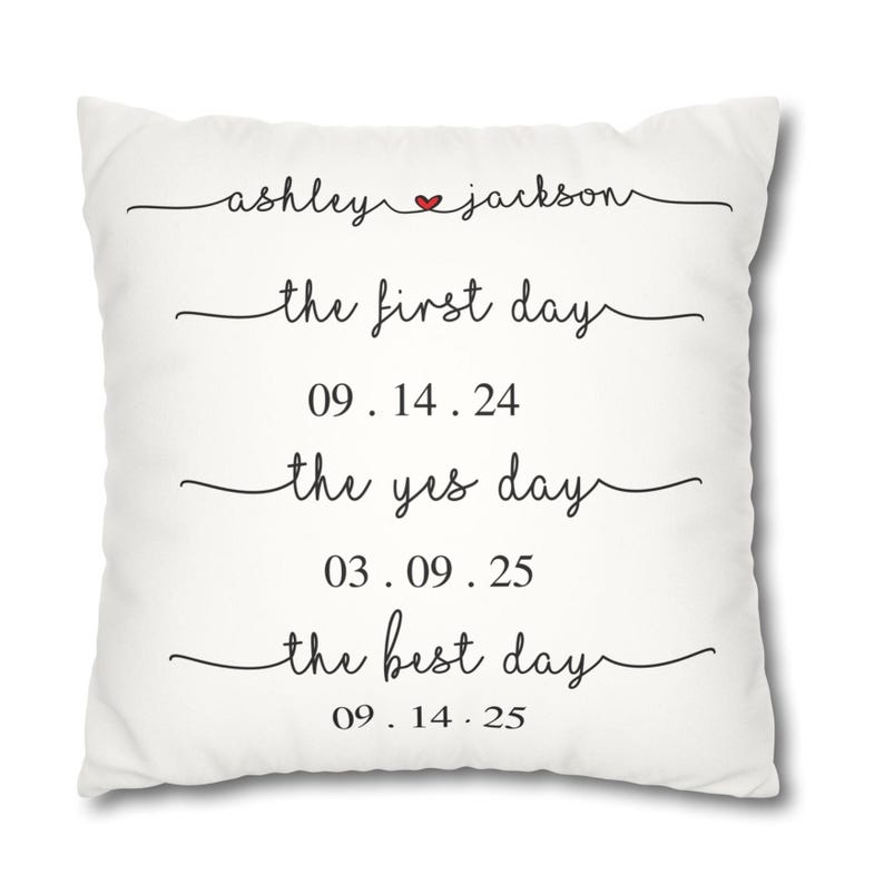 Custom Wedding Anniversary Gift Pillow Personalized Love Story Cushion ...