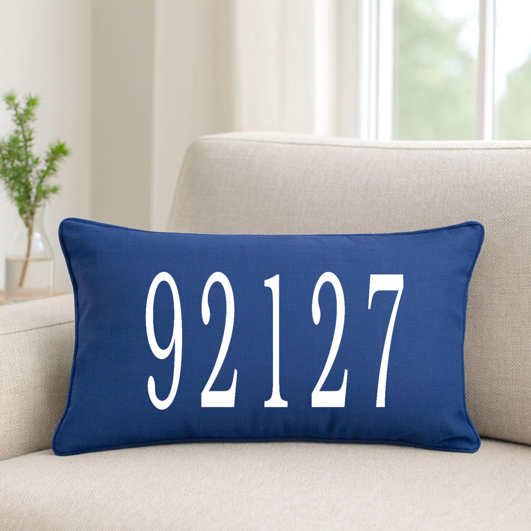 Custom Zip Code Pillow Personalized Throw Pillow With Numbers ...